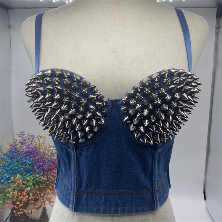 New Design Summer Nightclub Style Rivet Bra Private Label Bra Top