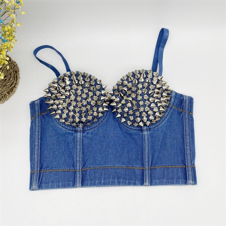 New Design Summer Nightclub Style Rivet Bra Private Label Bra Top